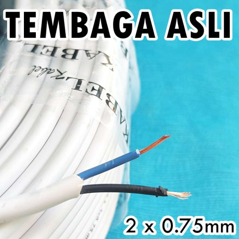 Jual Kabel Listrik Serabut 2 x 0.75mm Culion Tembaga Asli - Kabel Listrik Serabut Tembaga isi 2 ...