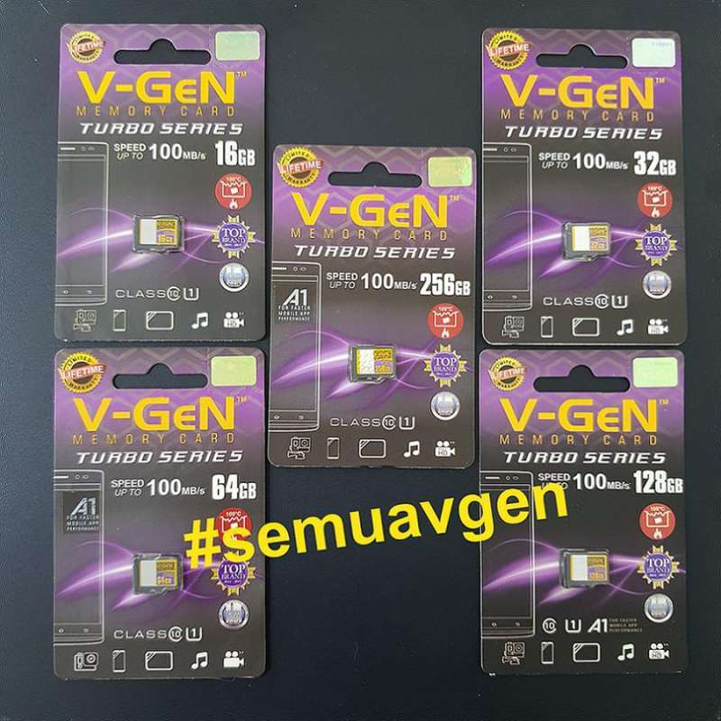 Jual Micro Sd 16gb 32gb 64gb 128gb 256gb Class 10 Turbo V-gen Memory ...