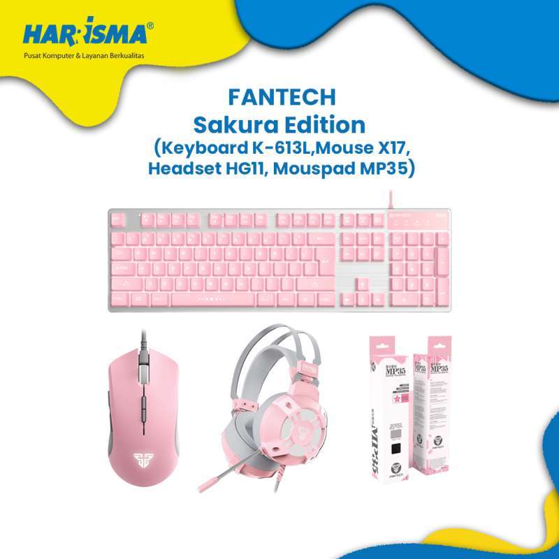 Jual FANTECH Sakura Edition (Keyboard K-613L,Mouse X17, Headset HG11 ...