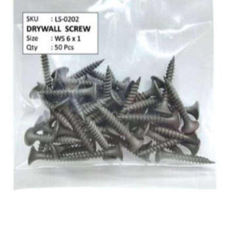 Jual SEKRUP GYPSUM 6 x 1 - SKRUP DRYWALL - BAUT GIPSUM HITAM ISI 50 PCS di Seller SINAR ABADI ...
