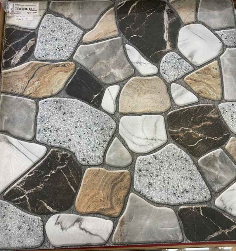 Jual KERAMIK LANTAI / KERAMIK KOBIN MOONSTONE GREY & BROWN 50X50 - Grey ...