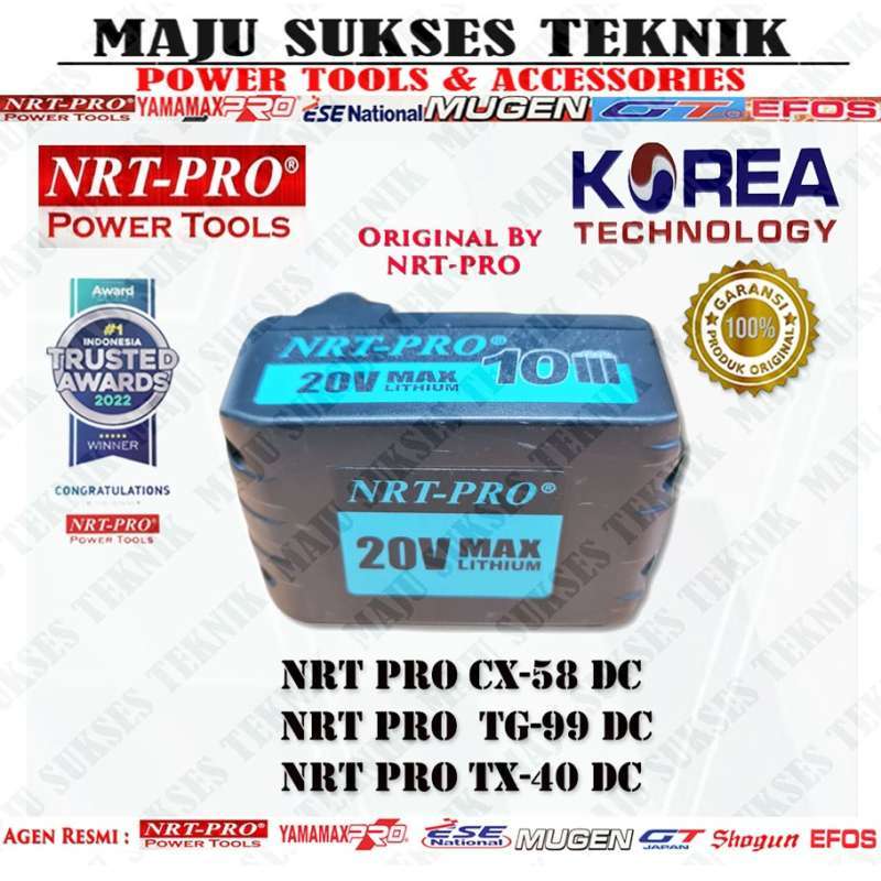 Jual Baterai Mesin Bor Cordless Drill 10 Cell 20 V 20v Lithium Ion Nrt ...