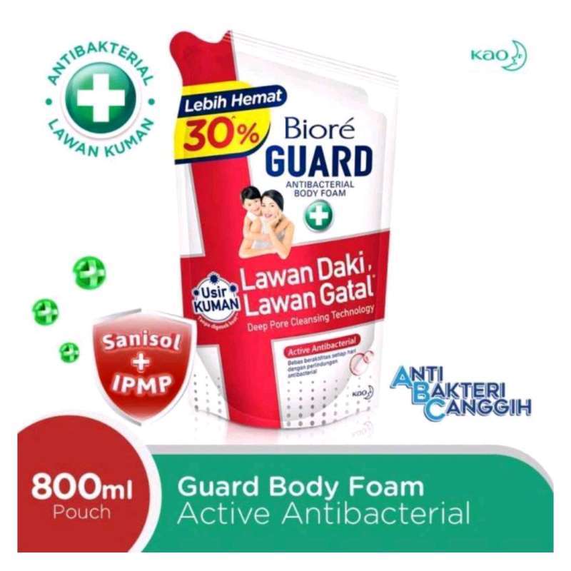 Jual Biore Guard Body Foam Active Antibacterial Sabun Mandi Pouch [800 ...