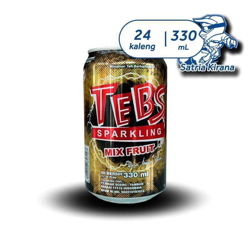 Promo TEBS Sparkling Teh with Soda Mix Fruit [330 mL x 24 Kaleng | 1 ...