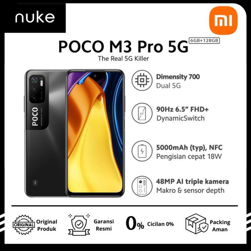 Jual POCO M3 Pro 5G 6+128GB NFC Triple Kamera Layar Smartphone HP ...