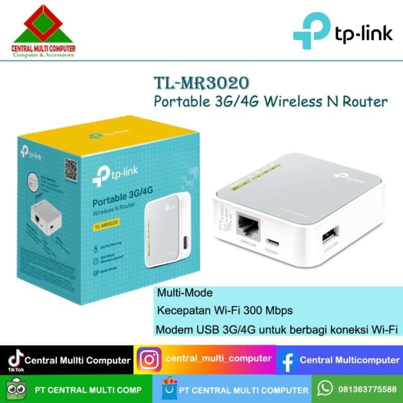 Jual TP-LINK TL-MR3020 Portable Wireless and Router di Seller PT ...
