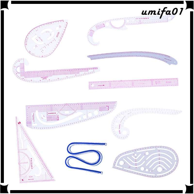 Jual Fashion Metric Ruler Set French Curve Pattern Grading Rulers ...