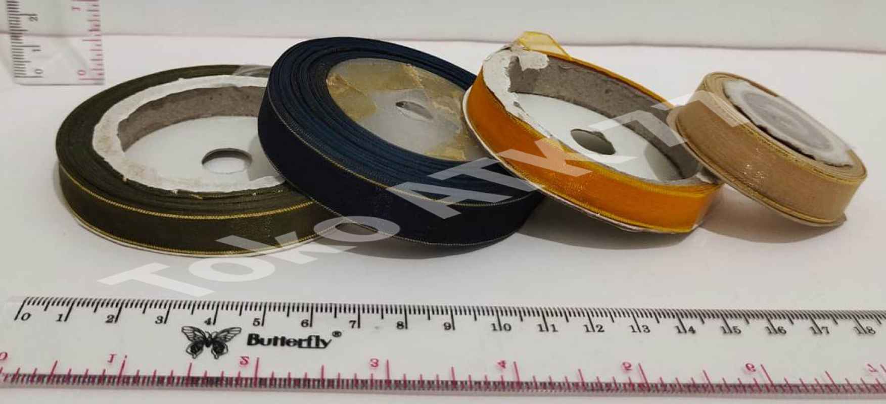 Jual Pita Kado List Emas Hijau Tua Biru Tua Orange Oranye Krem Kream ...