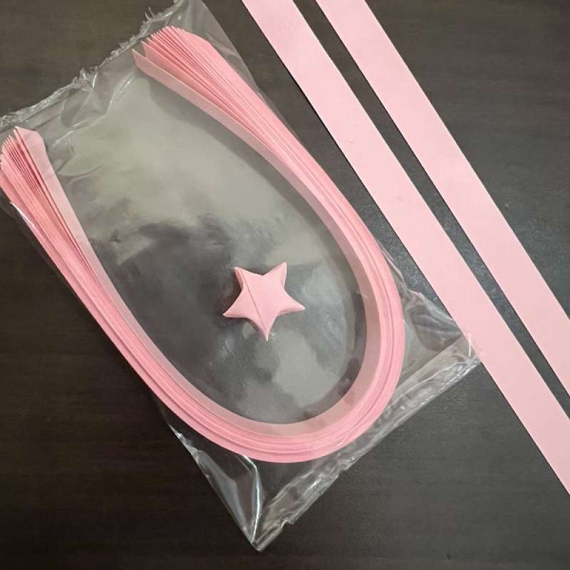 Jual Kertas Bintang Star Paper Pastel Pink Origami Lipat Motif Warna ...