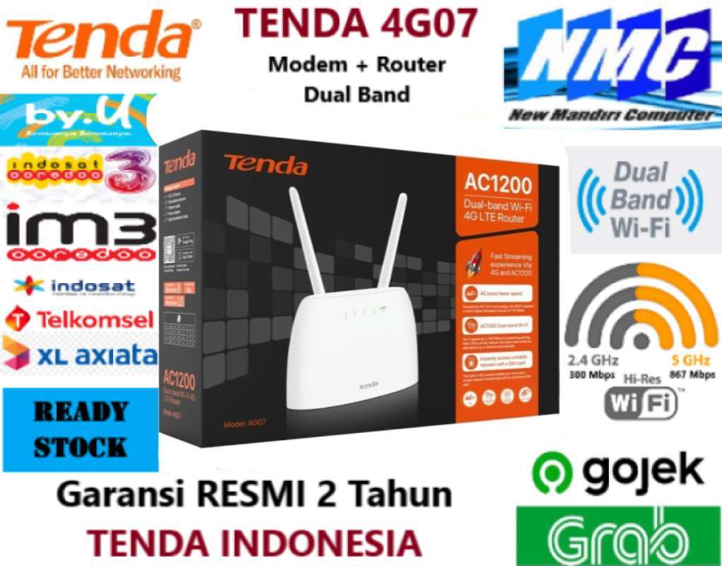 Promo Tenda 4g07 Router Ac1200 Modem Wifi 4g Lte Dual Band Simcard 4g ...