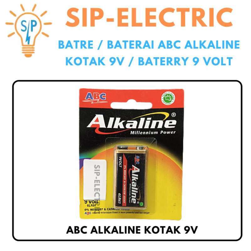 Jual BATRE / BATERAI ABC ALKALINE KOTAK 9V / BATERRY 9 VOLT di Seller ...