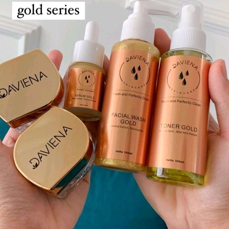 Promo DAVIENA SKINCARE PAKET GOLD SERIES LENGKAP ORIGINAL Diskon 13% di ...