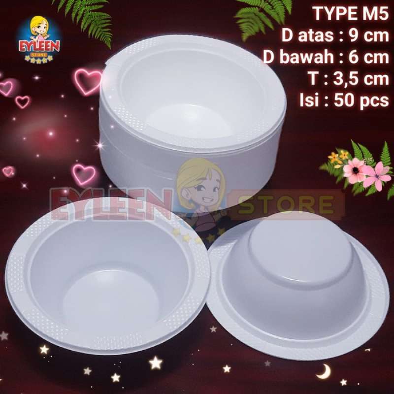 Jual Mangkok Plastik Kecil Type M5 Isi 50 Pcs Di Seller Odettee Shop