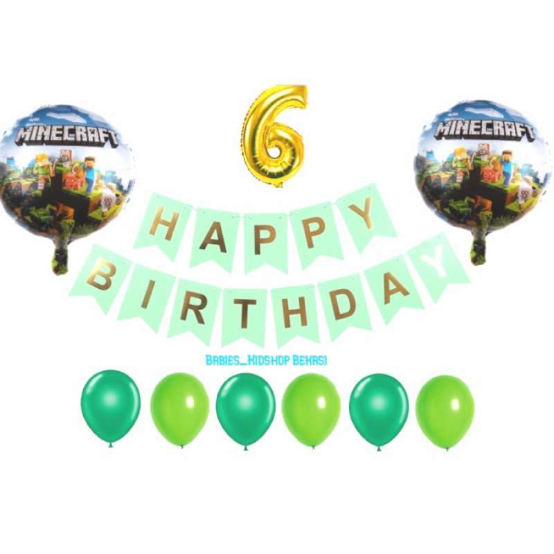 Jual Simpel dekorasi game Minecraft Dekorasi ulang tahun gamer ...