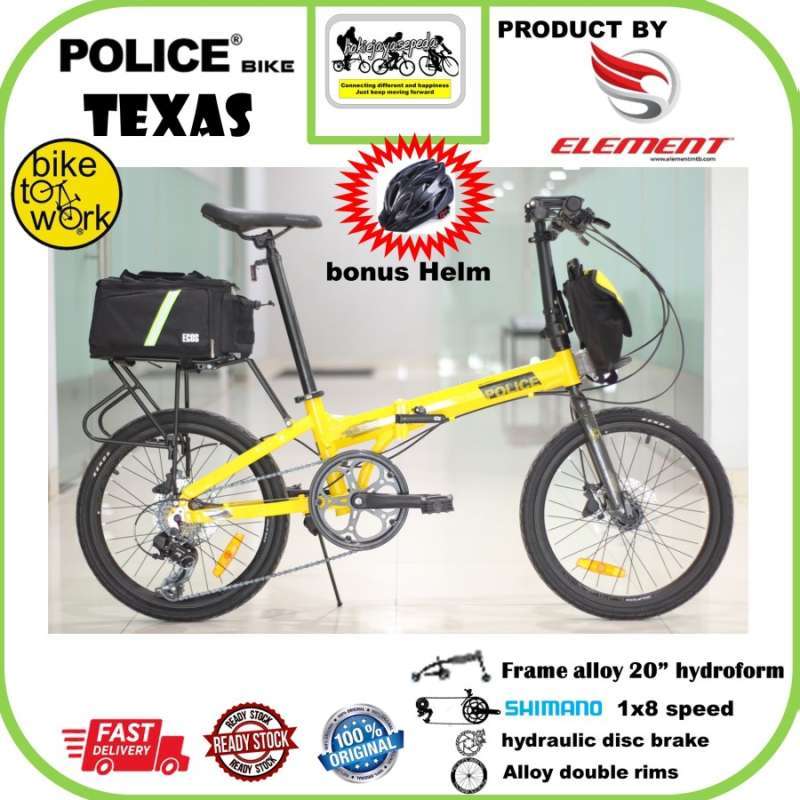 Promo ELEMENT Sepeda Lipat Police Texas B2W 20 Alloy/hydrolic/8speed ...