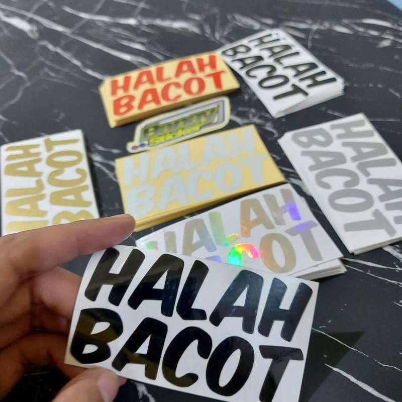 Jual STICKER HALAH BACOT CUTTING - Putih di Seller Banay Sticker - Kota ...