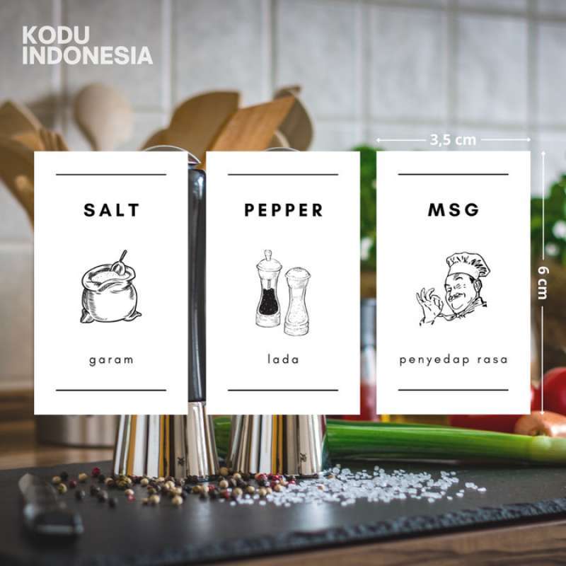 Promo Stiker Label Spice Jars Stickers Bumbu Dapur Botol Kaca Rempah ...