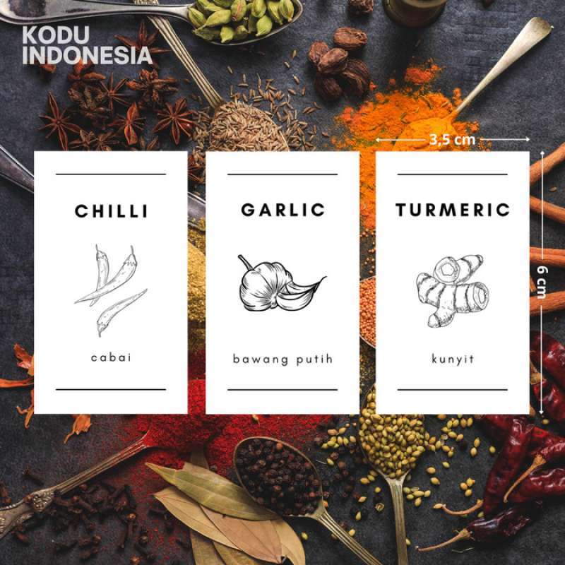 Promo Stiker Label Spice Jars Stickers Bumbu Dapur Botol Kaca Rempah ...