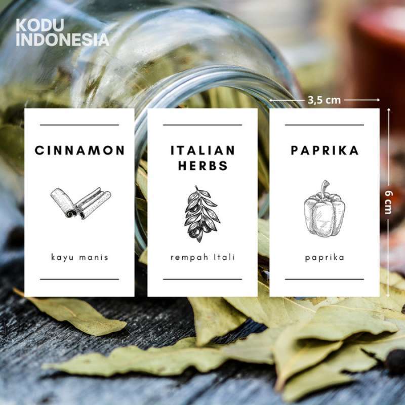 Promo Stiker Label Spice Jars Stickers Bumbu Dapur Botol Kaca Rempah ...