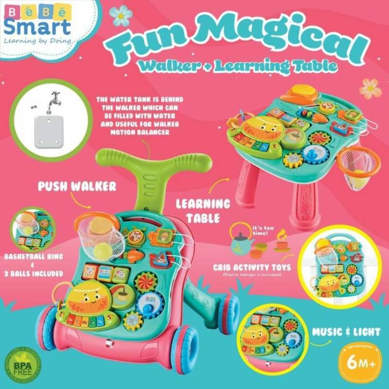 Jual BEBE SMART PUSH WALKER FUN MAGICAL WALKER TABLE BEBESMART BABY ...