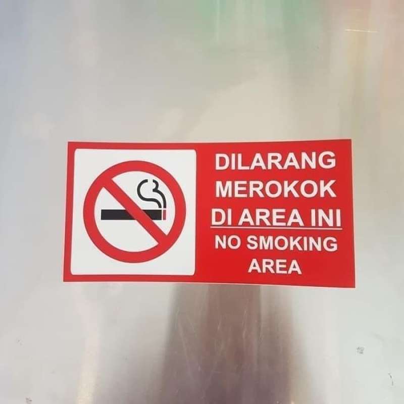 Jual SIGN STICKER DILARANG MEROKOK 20X10CM K3 RAMBU SAFETY di Seller ...
