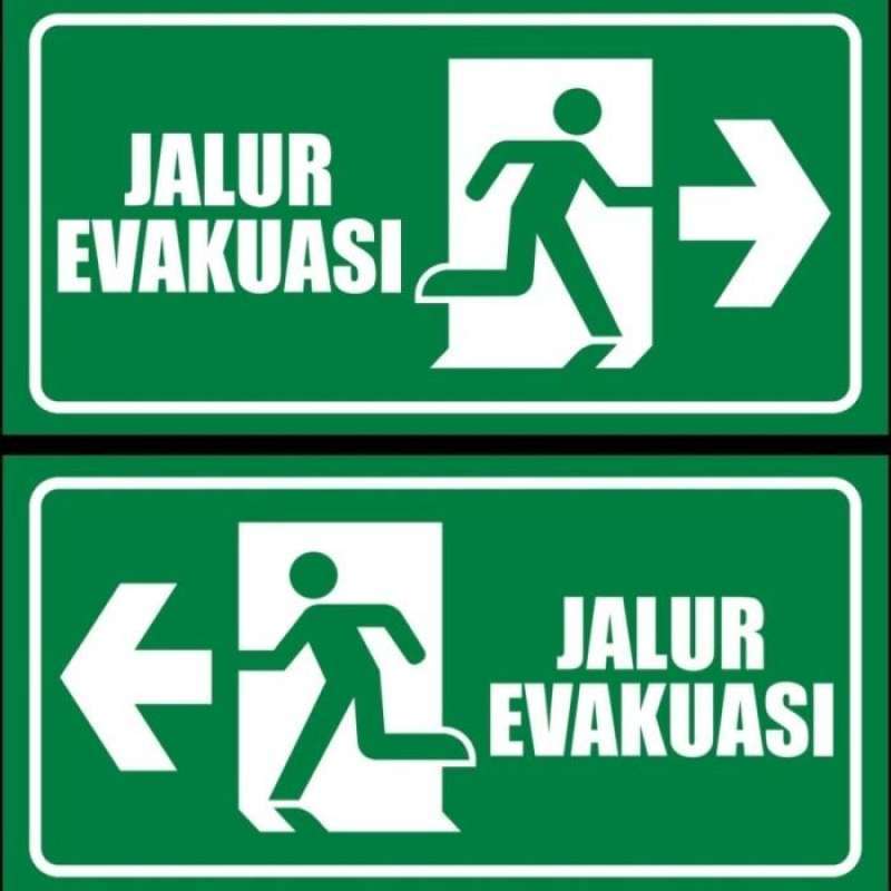 Jual Sign Akrilik Jalur Evakuasi Panah / Sticker Rambu Pintu Darurat ...