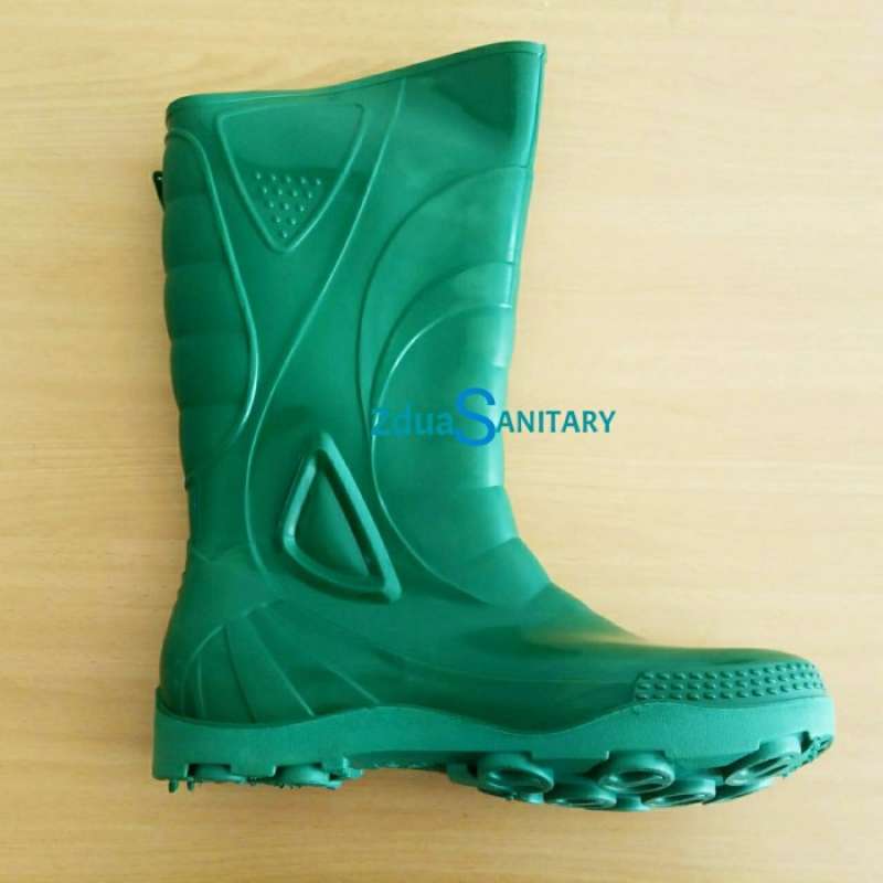 Jual Sepatu Boots Proyek Safety Pria Wanita Karet Hijau di Seller DMC ...