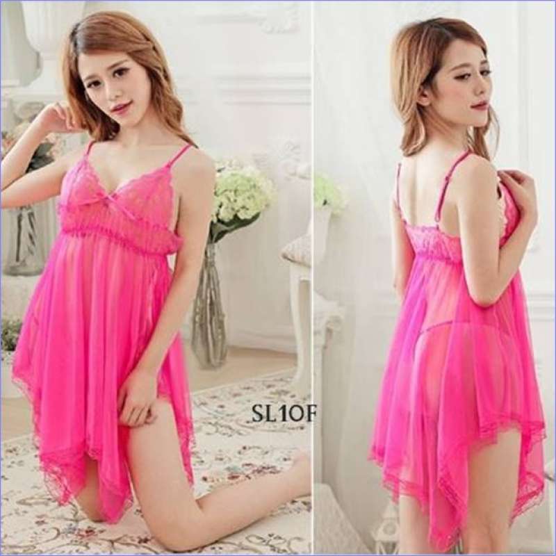 Promo Baju Tidur Sexy Lingerie Lace Transparan G-string Fushia Sl10f - Putih M Diskon 50% Di ...
