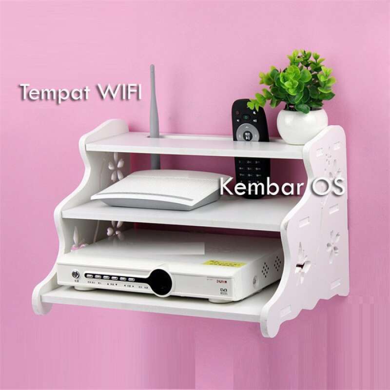 Jual Rak Dinding Gantung Dinding 2 Susun Tempat Wifi Modem Recorder ...