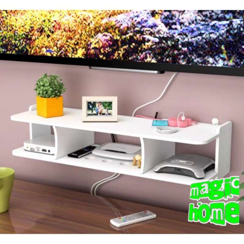 Promo Rak Dinding Vintage Gantung 3 Layer Wifi Router Set Top Box Dvd ...