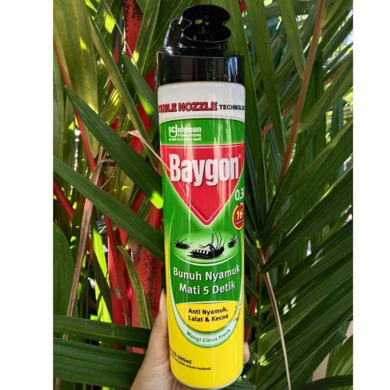 Jual BAYGON Aerosol Citrus Fresh 600 ml - Double Nozzle Technology di ...