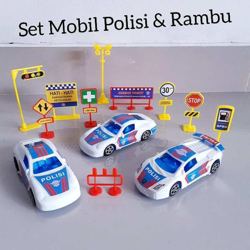 Jual Mainan Mobil Polisi Rambu Lalu Lintas Set Edukasi Mobil-mobilan ...