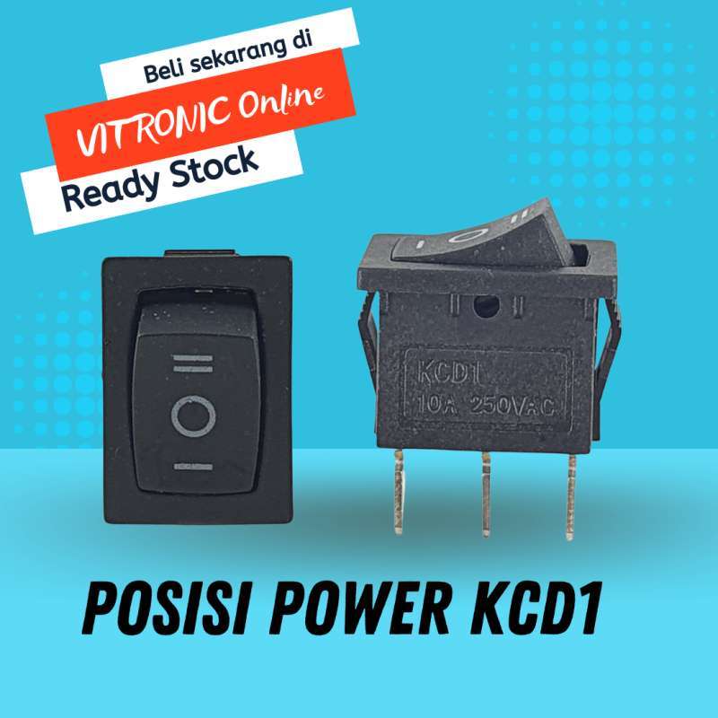 Jual Saklar 3 pin On Off On Tombol Rocker 3 Posisi KCD1 Power Switch ...