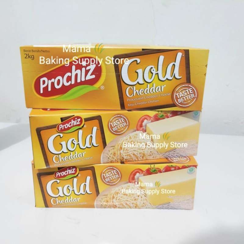 Jual PROCHIZ Keju Gold Cheddar Chedar Olahan Cheese Gold Enak 1 KG di ...