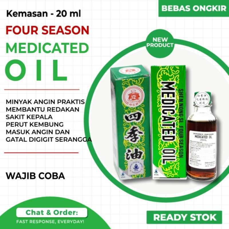 Promo FOUR SEASON MEDICATED OIL 20 ml - Minyak Angin - Minyak Gosok ...