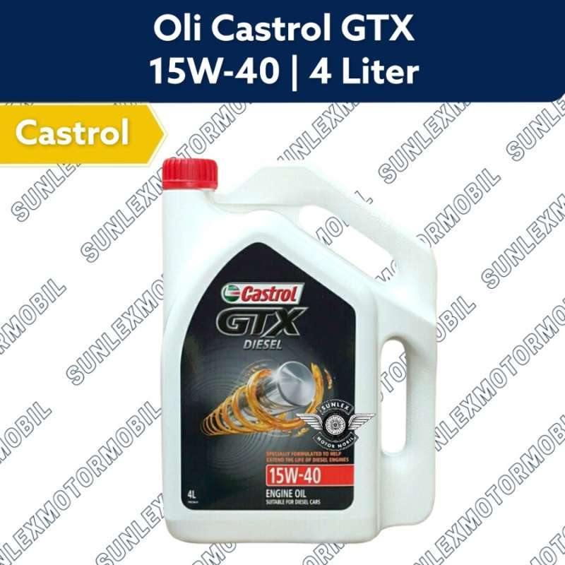 Promo OLI MESIN CASTROL GTX DIESEL SOLAR 15W40 15W-40 4L 4 LITER GALON ...