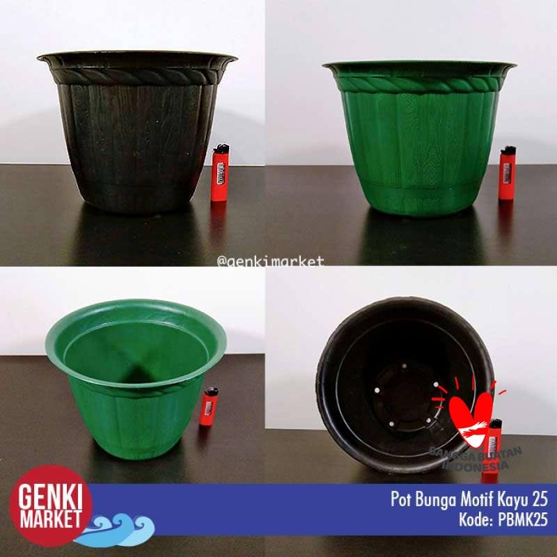 Jual Pot Bunga Motif Kayu 25 / Pot Bunga Kebun Taman / Pot Bunga Motif ...