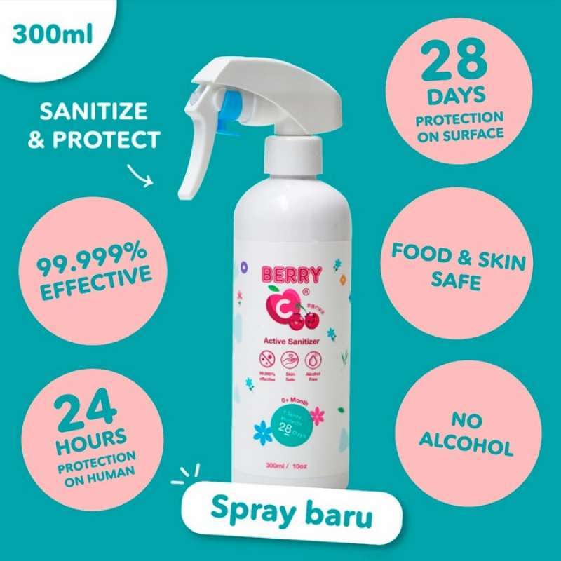 Jual Berry C Active Sanitizer Non Alcohol Disinfectant Awet 28 Hari 300 Ml Di Seller Laylaa Shop ...