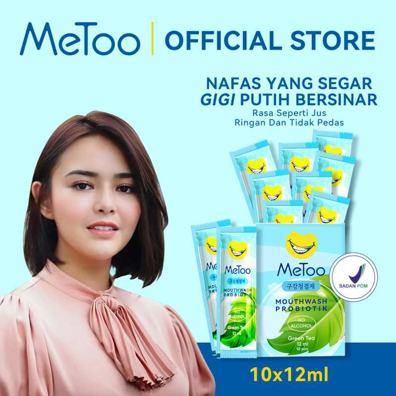 Promo MeToo Mouthwash Protable Green Tea 10x12ml/ Obat Kumur Probiotik / Nafas segar / Pemutih ...