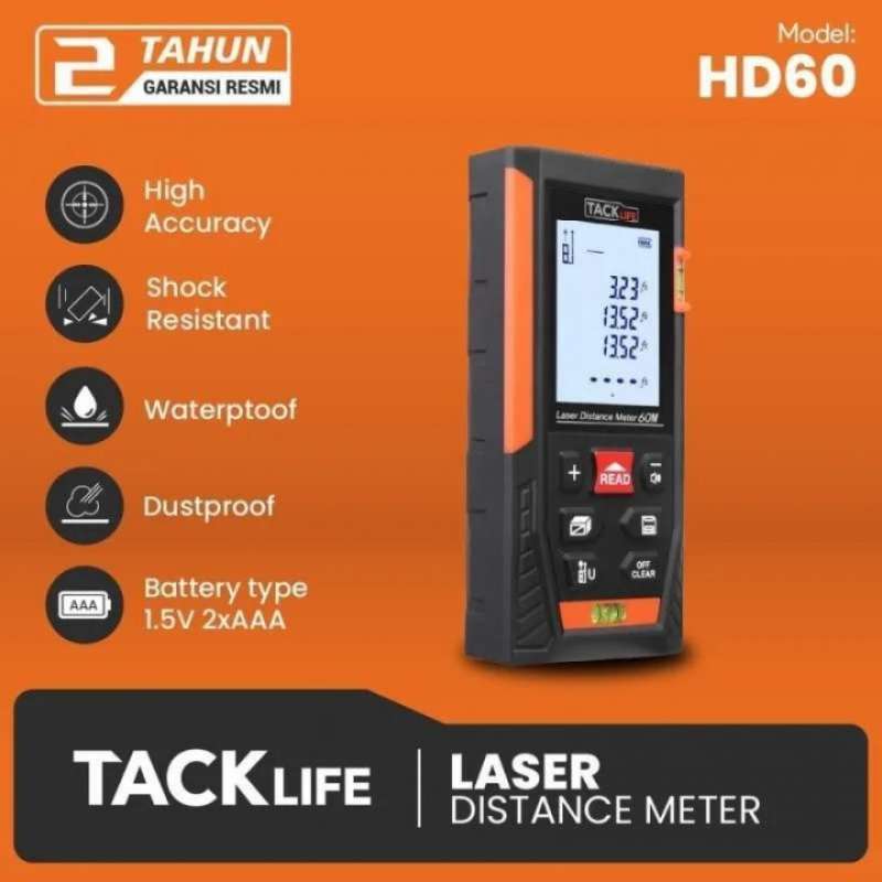 Jual TACKLIFE HD-60 - Mute Red Laser Distace Meter Measurement Tools ...