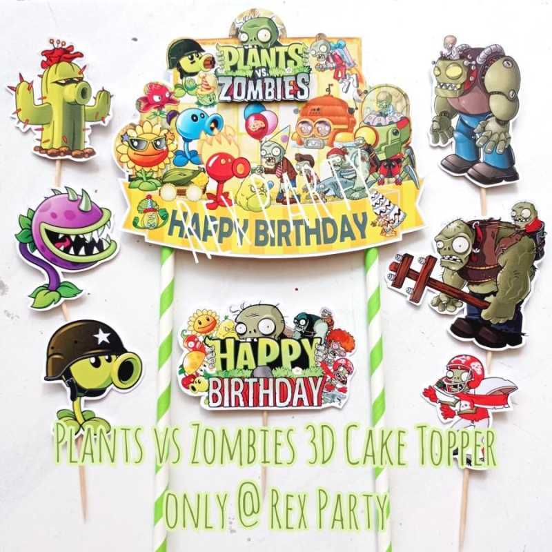 Jual Plants Vs Zombies 3D Cake Topper/Cake Topper Plants vs Zombies di ...