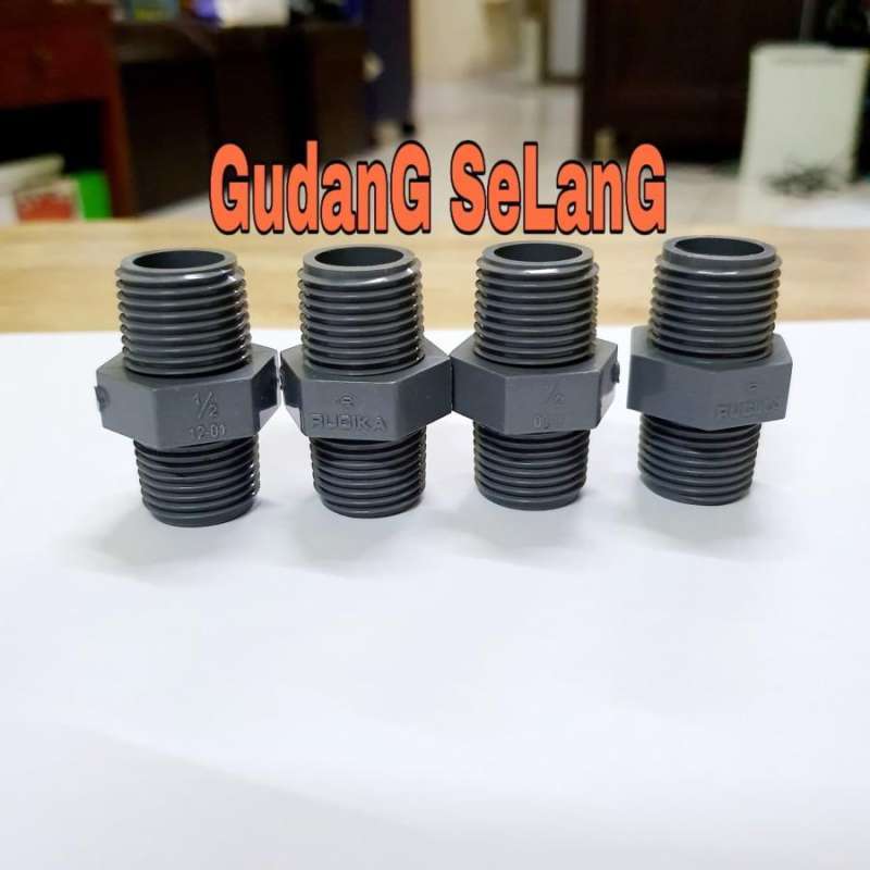 Jual Double Nipple PVC RUCIKA uk 1/2in Hex Nepel Adaptor Double Drat Pipa di Seller GUDANG ...