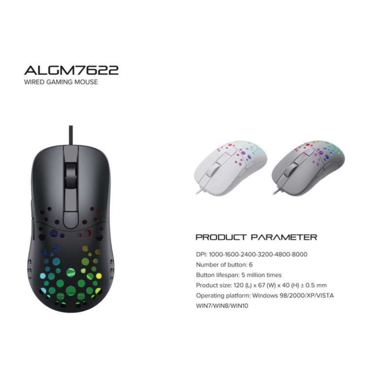 Promo Altec Lansing Mouse Gaming Algm-7622 Hitam - Honeycomb Series Rgb ...