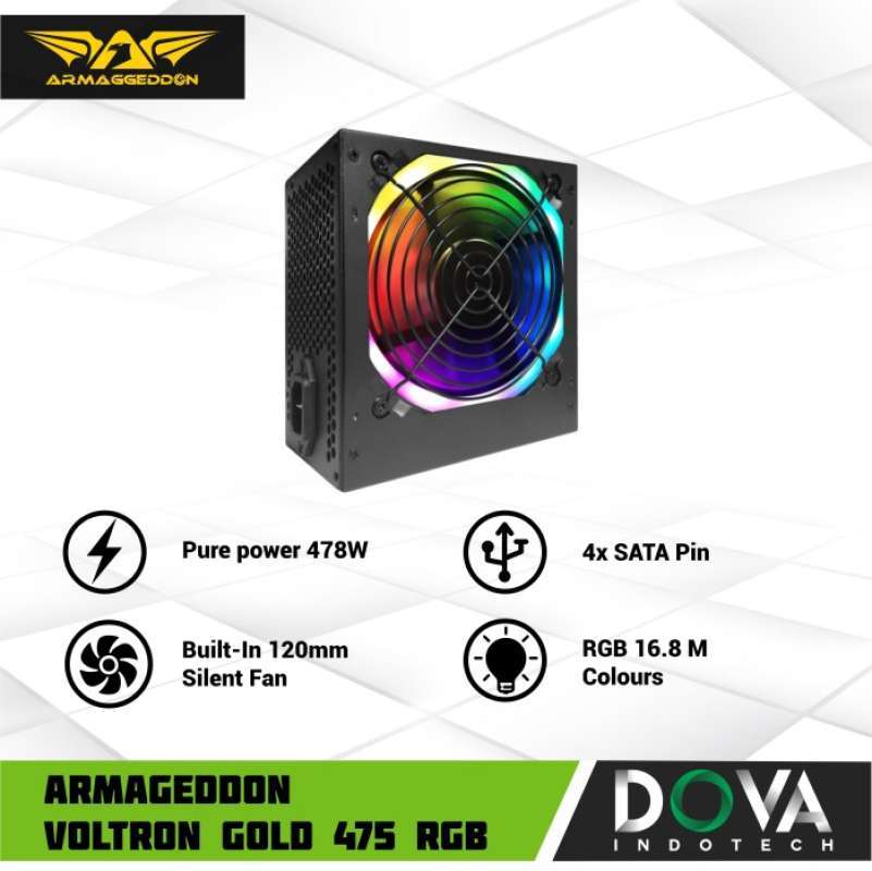 Promo Armaggeddon Voltron Gold 475 Rgb Power Supply Unit Silent Fan Warranty Diskon 13% Di ...