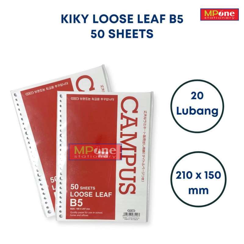 Jual ISI BINDER / KIKY / LOOSE LEAF / UKURAN B5 / CAMPUS / ISI 50 di Seller MP ONE STATIONERY ...