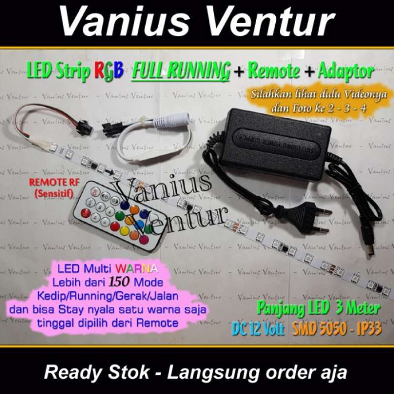 Promo Led Rgb Full Running Panjang 3 Meter Lengkap Dengan Remote Rf ...