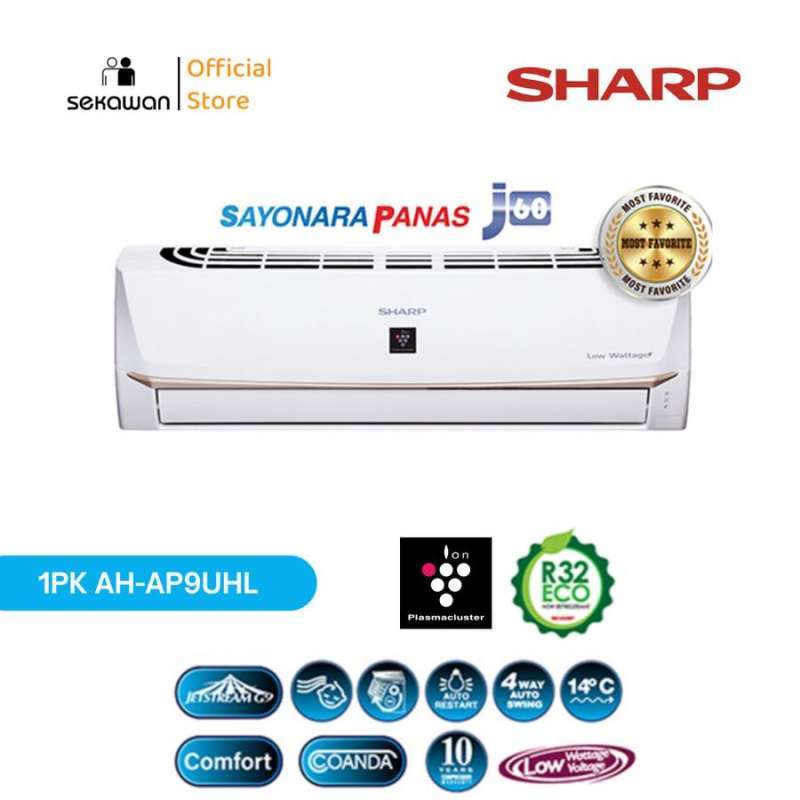 Jual AC 1 pk Low Watt Ion Plasmacluster SHARP AH-AP9UHL di Seller ...