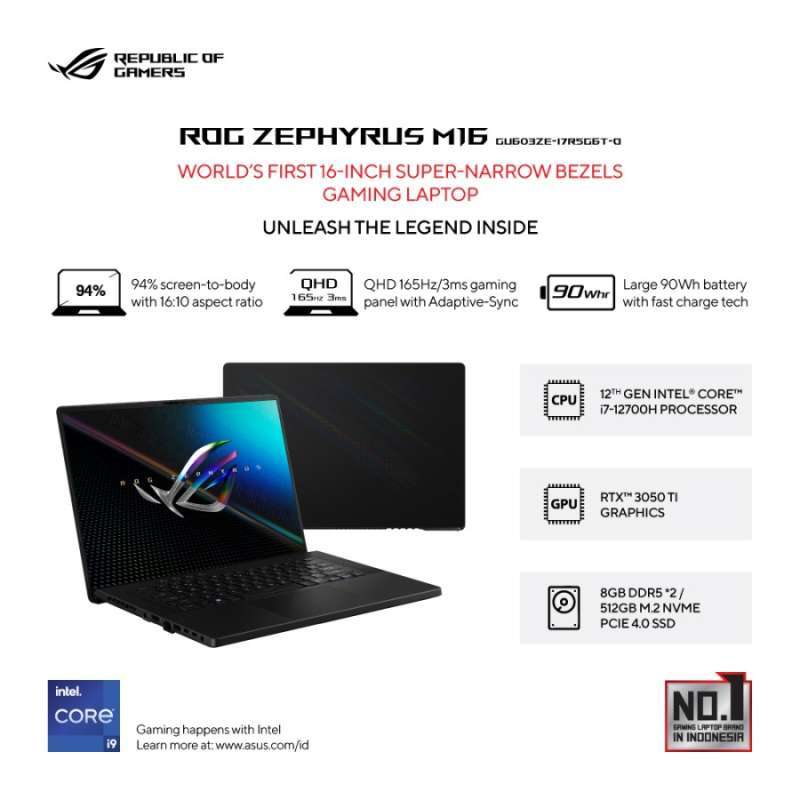 Jual Asus Rog Zephyrus M16 Gu603 Ze I7 Original Terbaru - Harga Promo ...