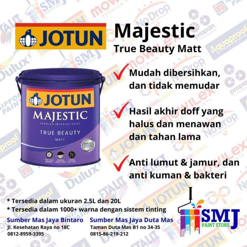 Jual Cat Tembok Interior Jotun MAJESTIC TB MATT warna White ukuran ...