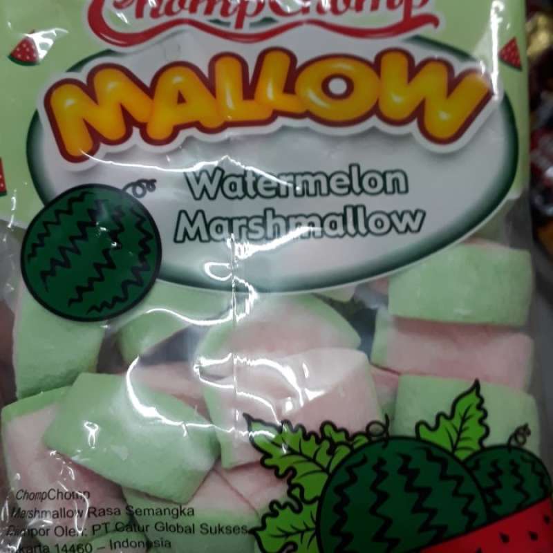 Jual Marshmallow rasa semangka Chomp Chomp watermelon marshmallow 60g ...